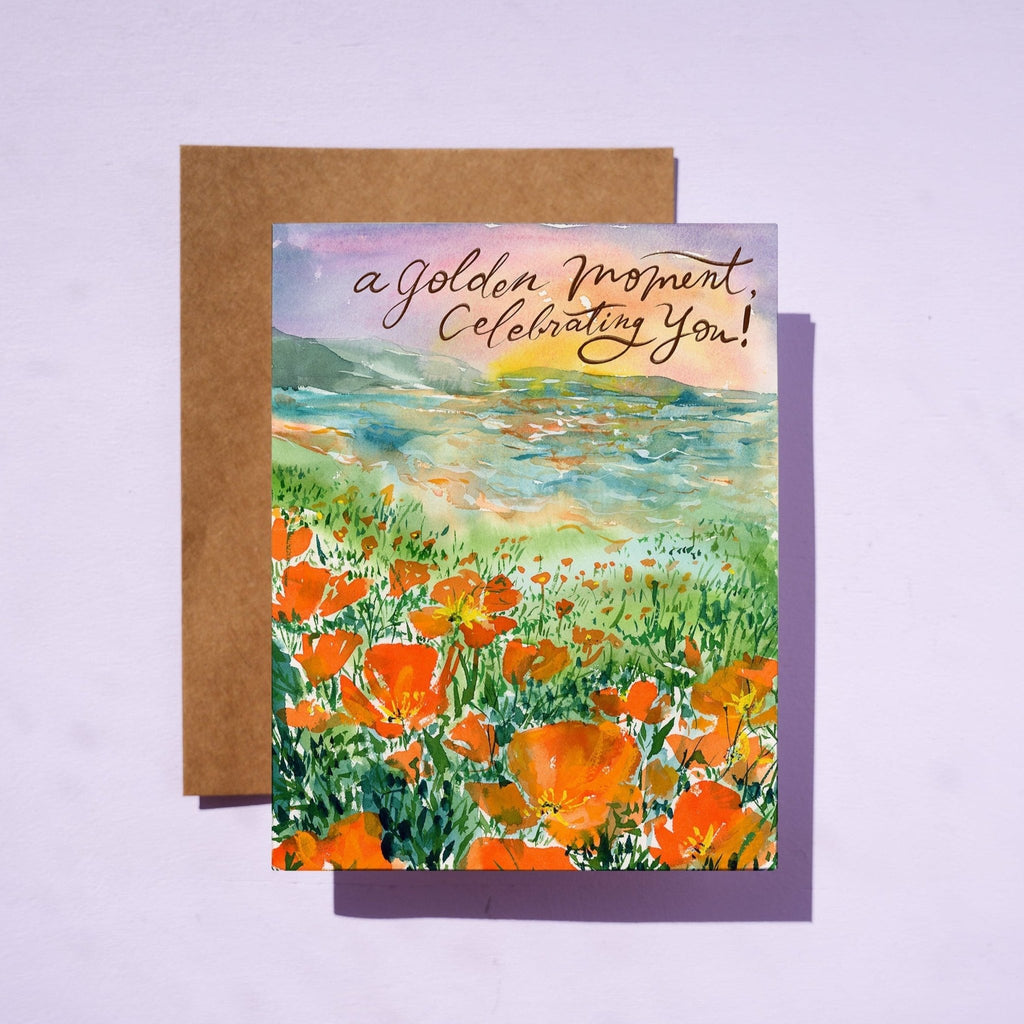Poppy Golden Celebration Card – Jean Choe Art & Design