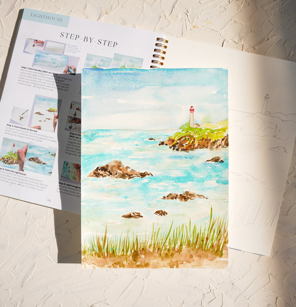 Coastal Lighthouse - Watercolor Workshop with Jean – Jean Choe Art & Design