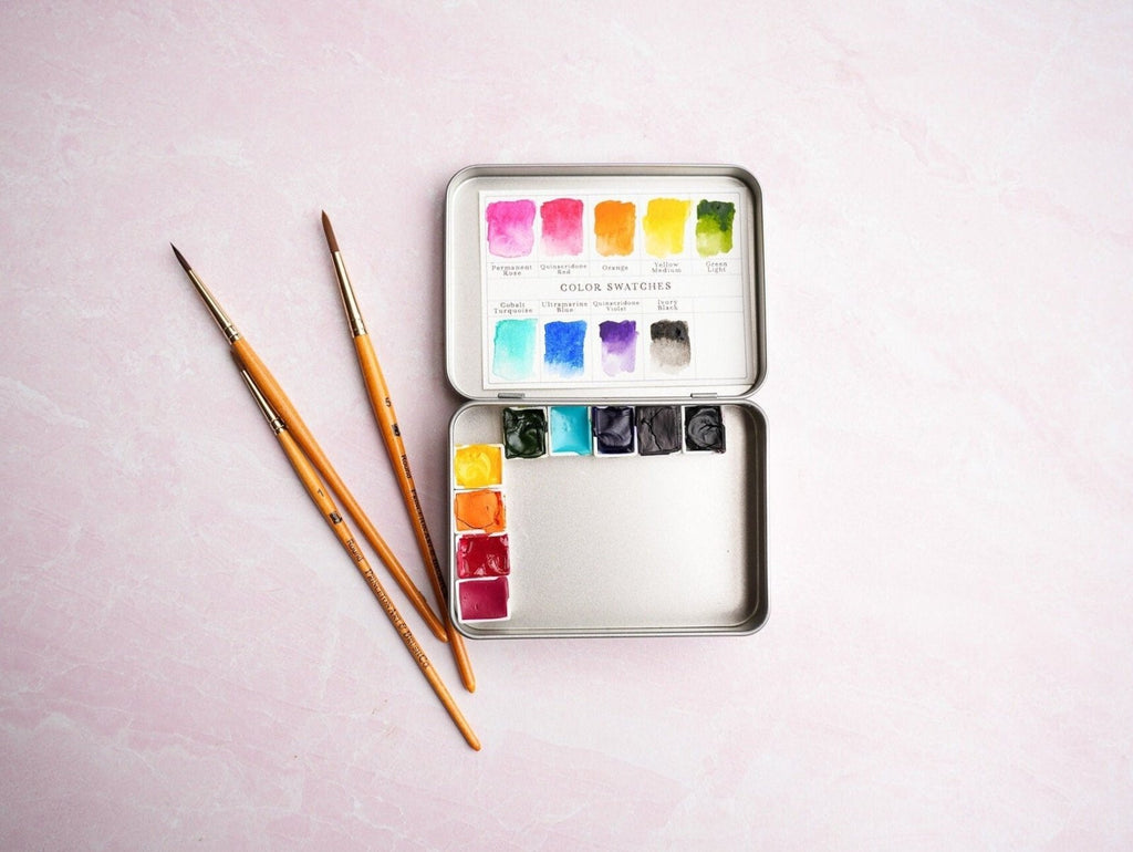 Watercolor Kit with Paint & Brushes: Starter Paint Set – Jean Choe Art ...